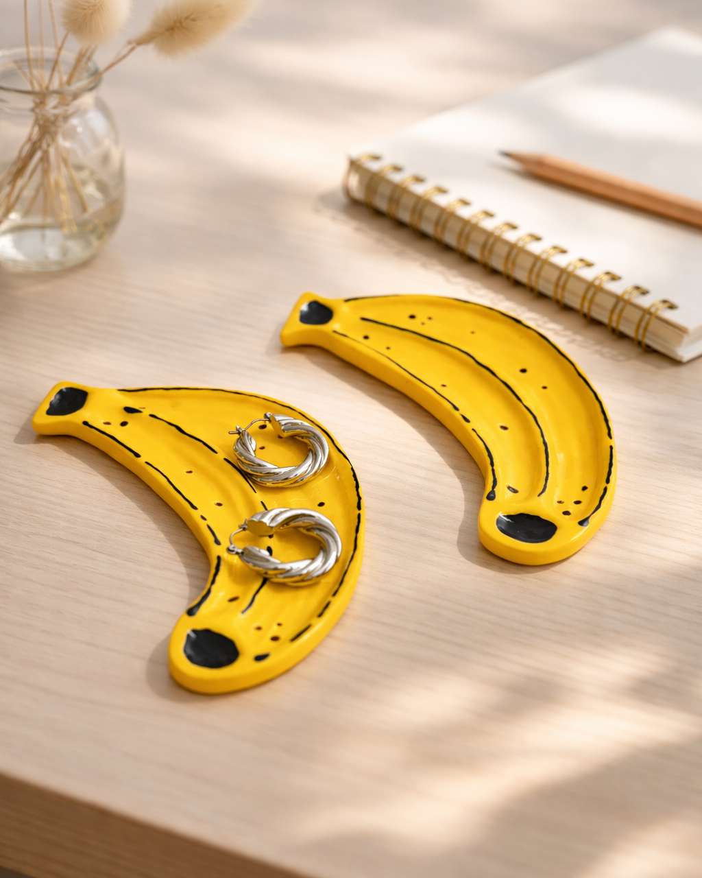 Banana Ceramic Trinket Dish – Handmade Ring Tray & Spoon Rest ...